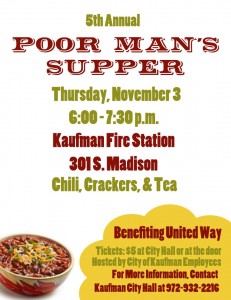 Poor Man’s Supper to benefit United Way – Blue Ribbon News