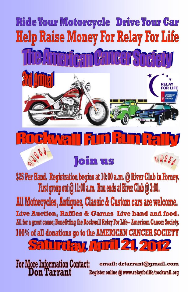Motorcycles, cars welcome at Rockwall Fun Run Rally – Blue Ribbon News