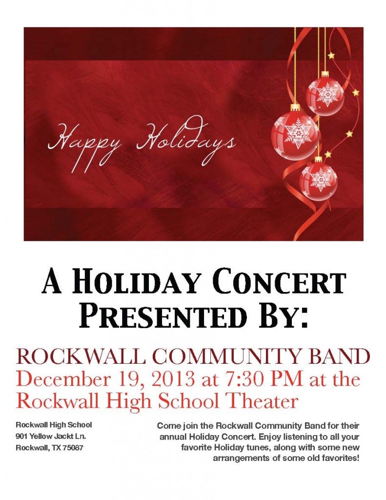 Rockwall Community Band to host Holiday Concert – Blue Ribbon News