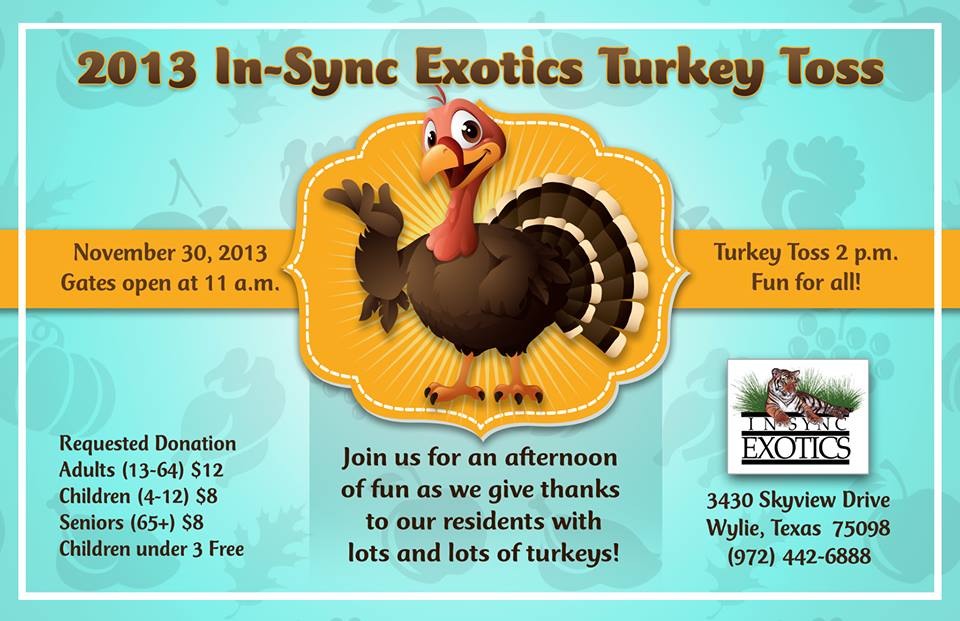 Annual Turkey Toss at In-Sync Exotics Saturday – Blue Ribbon News