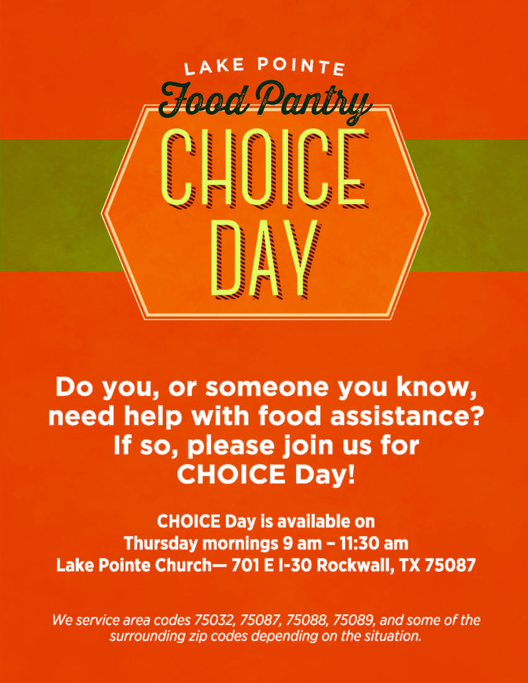 ‘Choice Day’ Thursdays at Lake Pointe Food Pantry – Blue Ribbon News