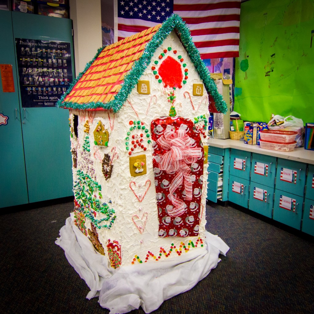 Students create giant gingerbread house for nursing home residents ...