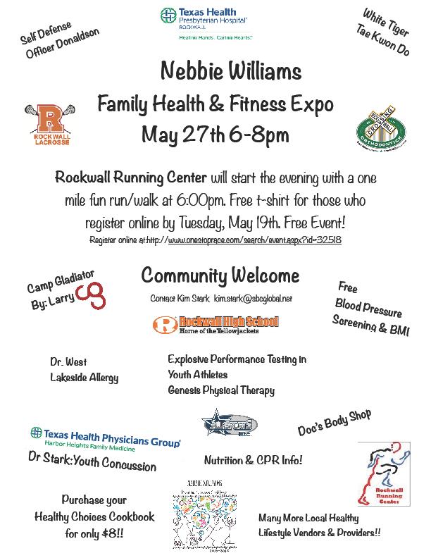 Family Health & Fitness Expo at Nebbie Williams May 27 – Blue Ribbon News