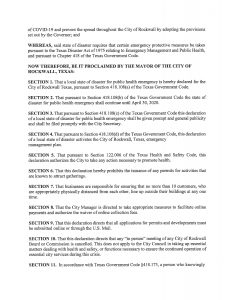 City of Rockwall Mayor issues revised Declaration of Local State of ...