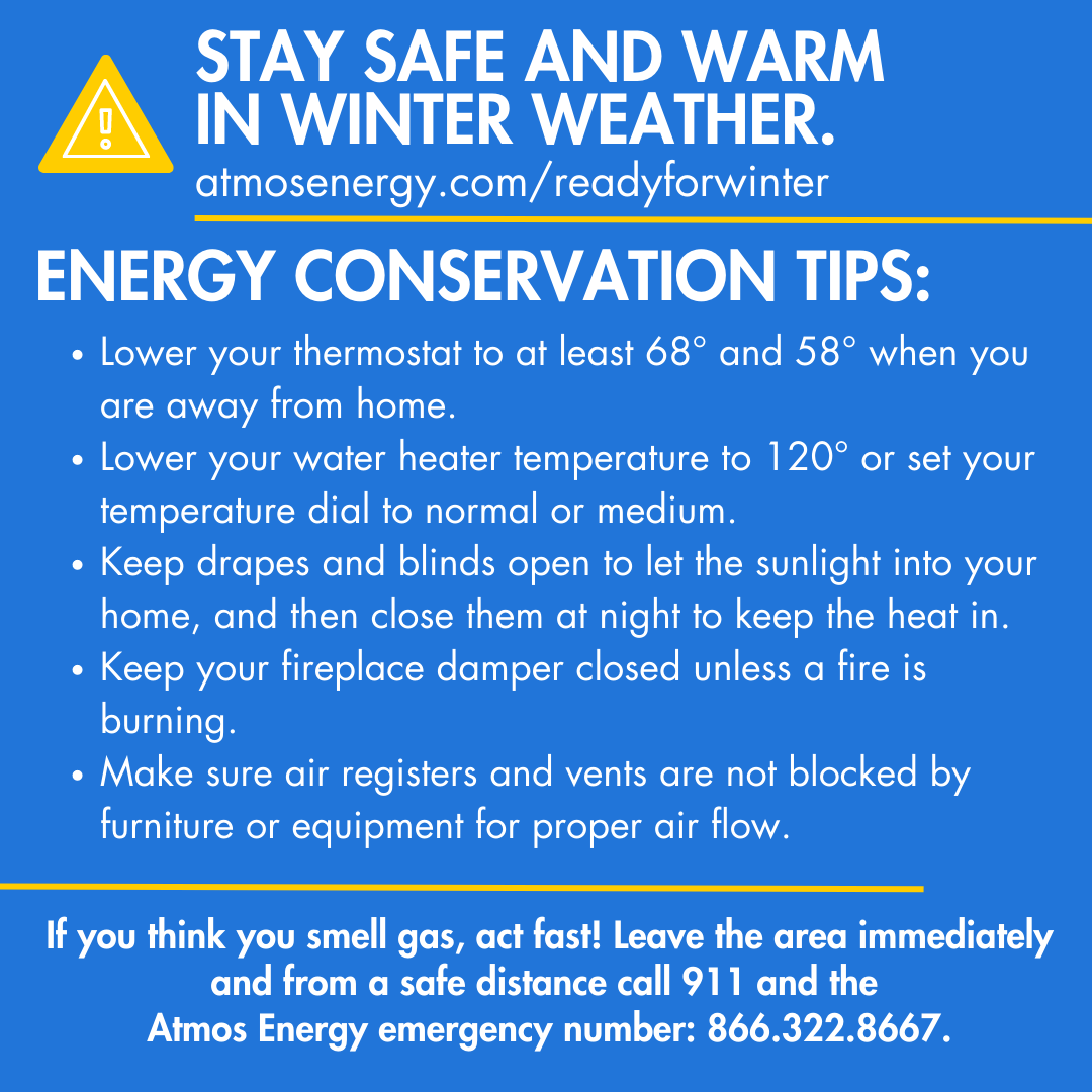 Preparing for bitterly cold temperatures, Atmos Energy offers safety ...