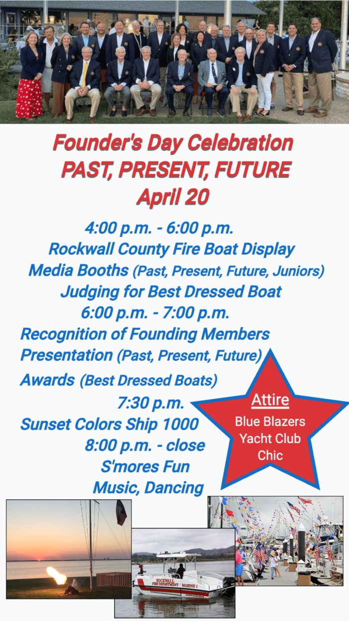 Rush Creek Yacht Club to celebrate Founders Day April 20 – Blue Ribbon News