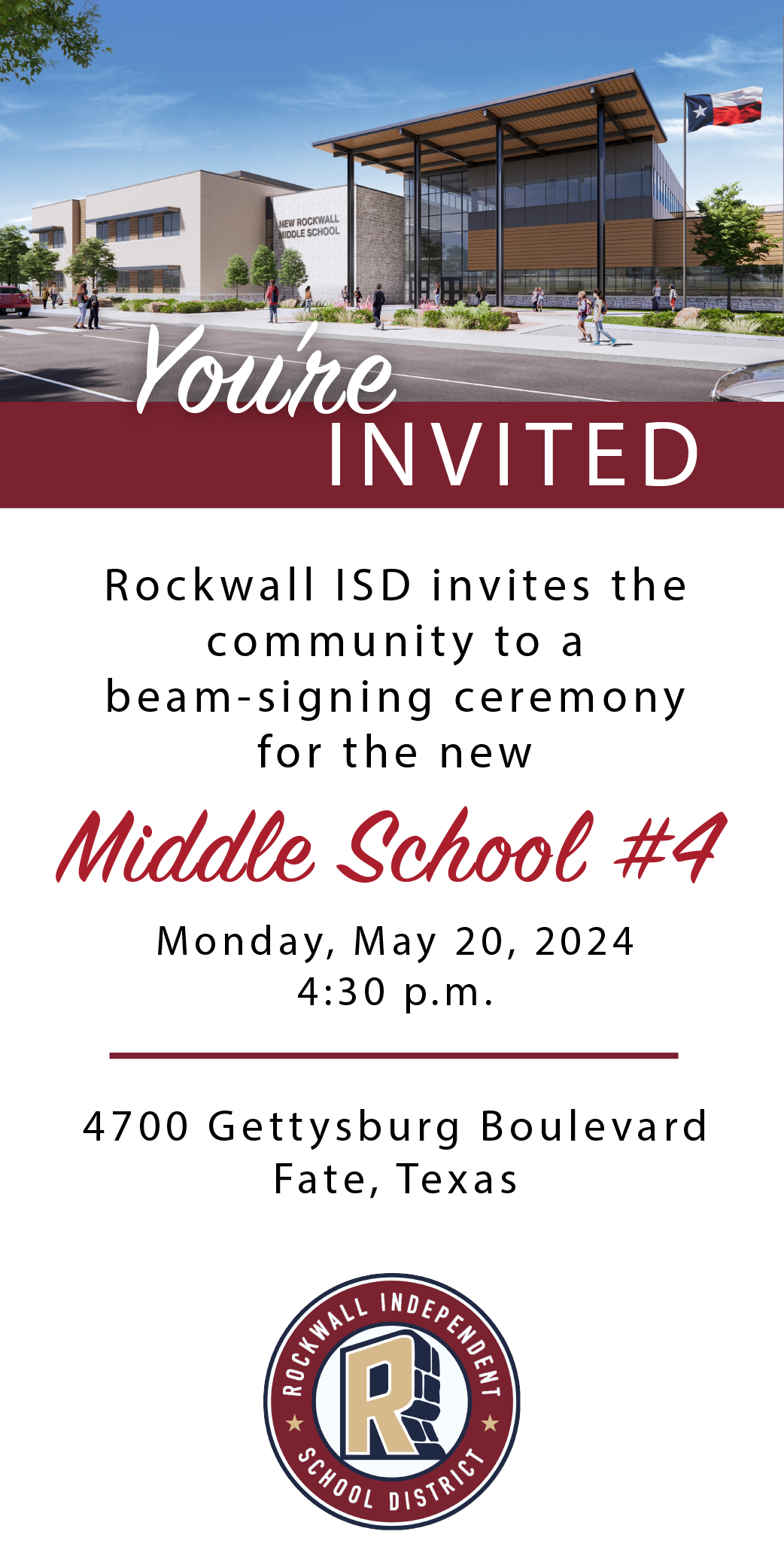 Community welcome at beam signing ceremony for Rockwall ISD Middle ...