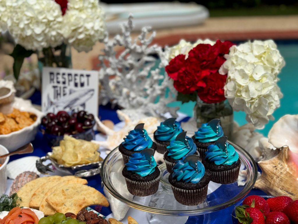 The Rose Table brings a fin-tastic shark themed party to the pool ...