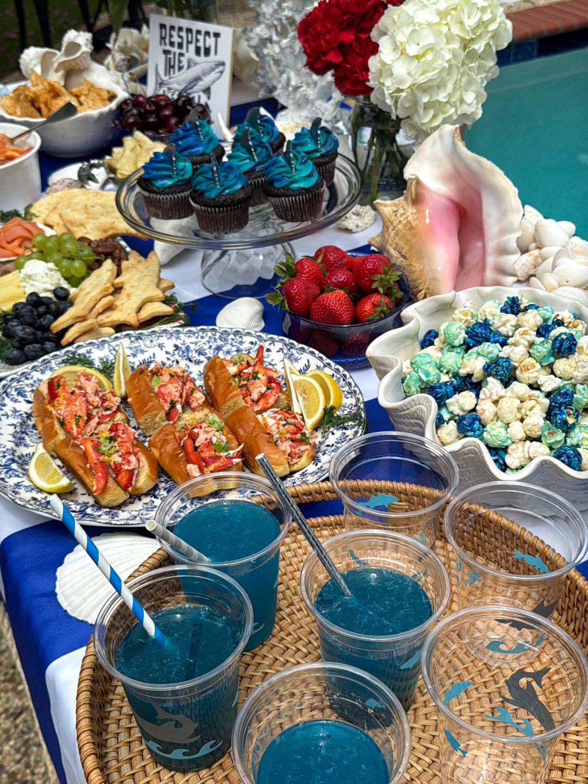 The Rose Table brings a fin-tastic shark themed party to the pool ...