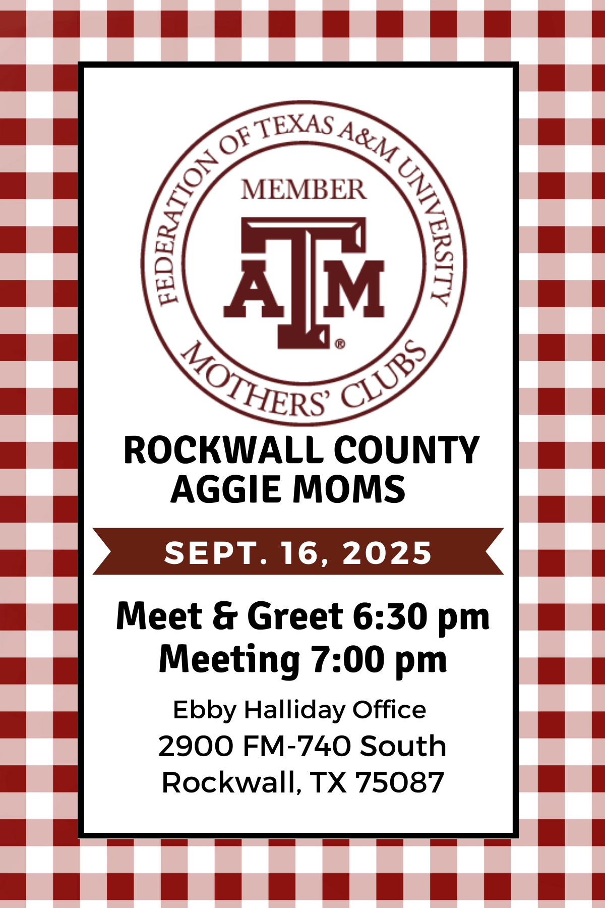 Kick off a new year with Rockwall Aggie Moms on Tuesday, September 16 ...